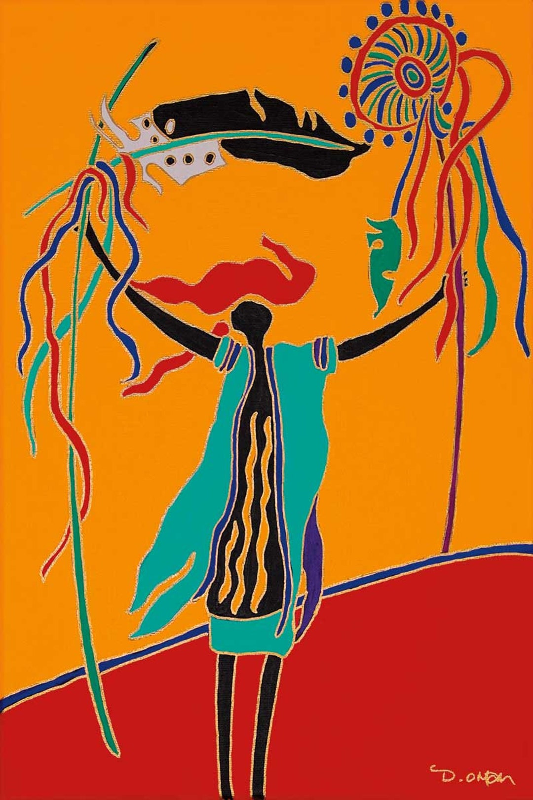 Dawn OMAN " the Healer " Canvas Authentic Indigenous Collectible ...