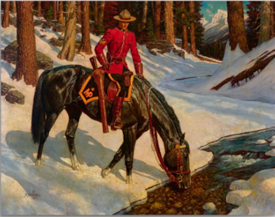 Arnold FRIBERG "springtime in the North " Lithograph Print of an RCMP ...