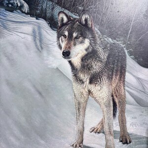 Richard MRAVIK " First Contact Gray Wolf " One of a Kind Original Hand ...