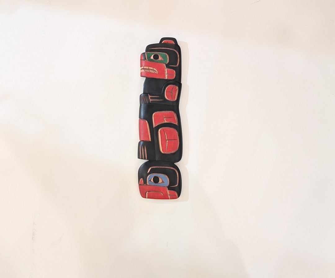 Salmon Bear Richard KRAWCHUK Signed Original Cedar Totem Squamish ...