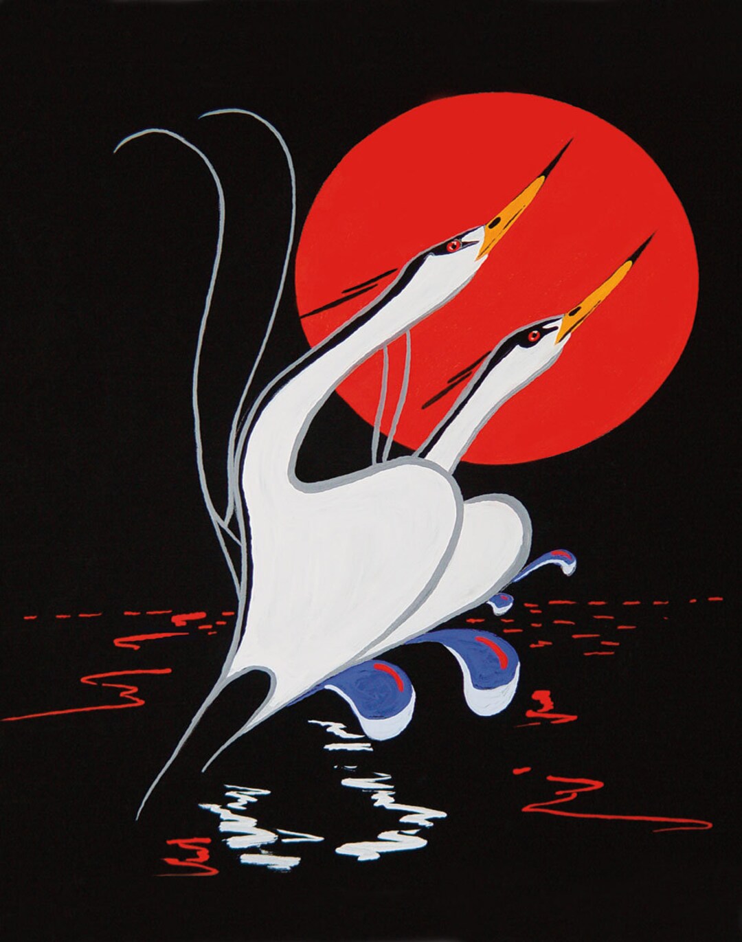 Rick BEAVER " Water Waltz " Canvas Authentic Indigenous Limited Edition ...