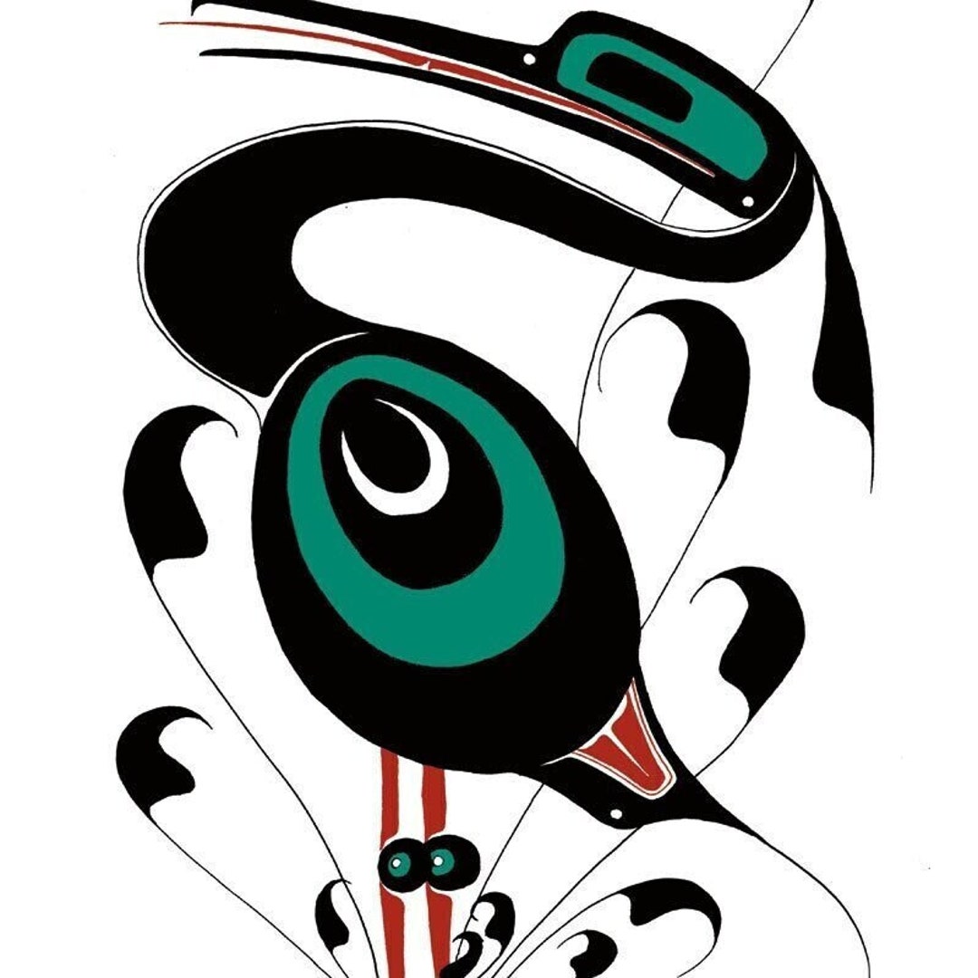 DANNY DENNIS " Heron " Canvas Authentic Indigenous Art Tsimshian First ...