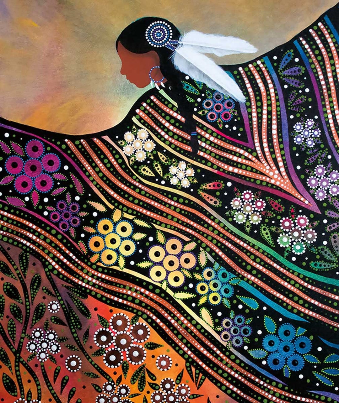 BETTY ALBERT " Shawl Dance " Canvas Authentic Indigenous Collectible ...