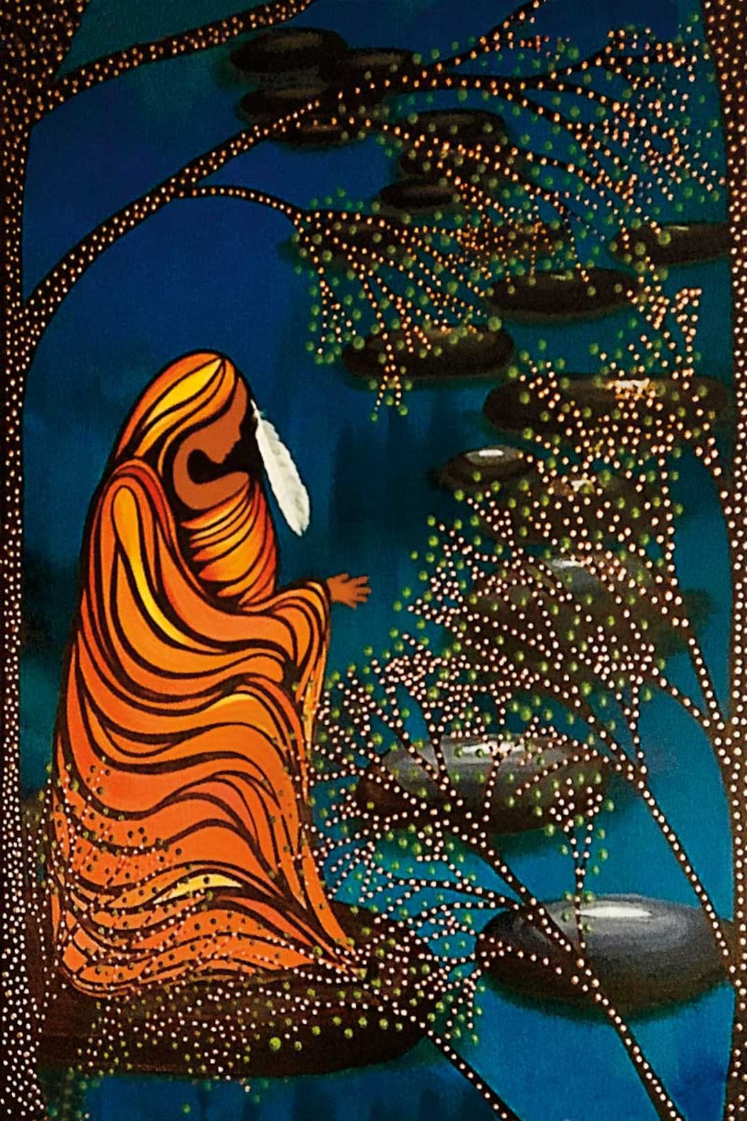 BETTY ALBERT " Water Prayers " Canvas Authentic Indigenous Collectible ...