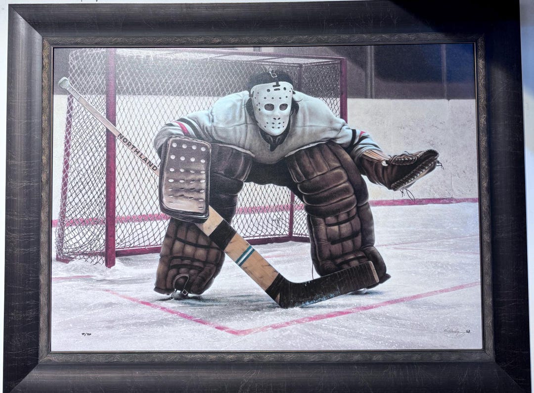 Ken DANBY at the Crease Rare Art Framed NHL Ice Hockey Canadian Skates ...