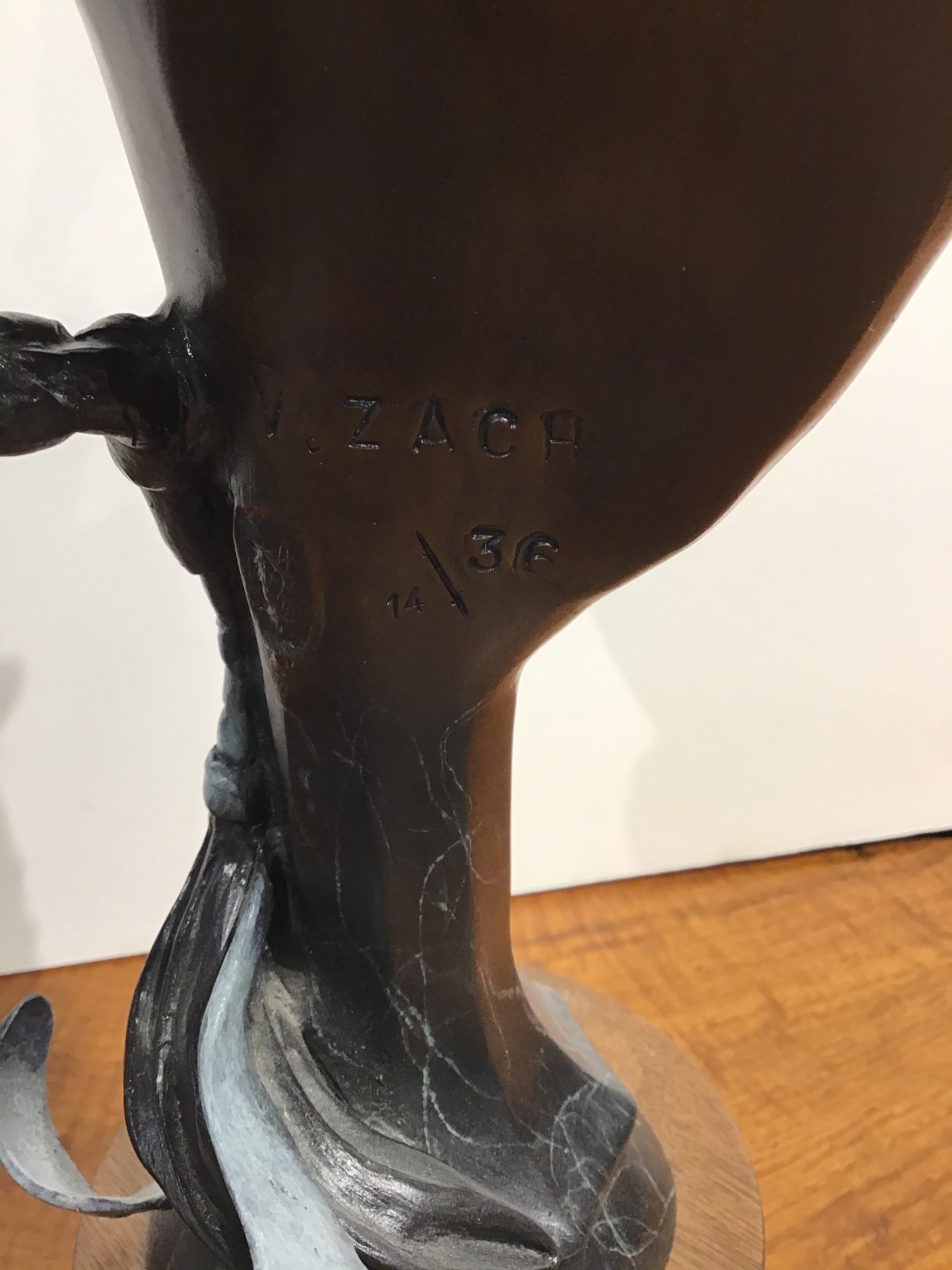 Vilem ZACH " Mohawk " 20.5" Hand Cast Bronze Limited Edition Sculpture ...