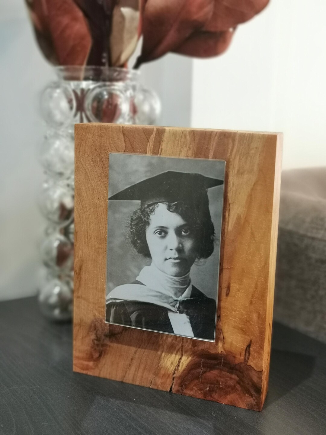 Wood Block Photo Frame Holiday Gift Frame Tabletop One of a Kind Frame ...