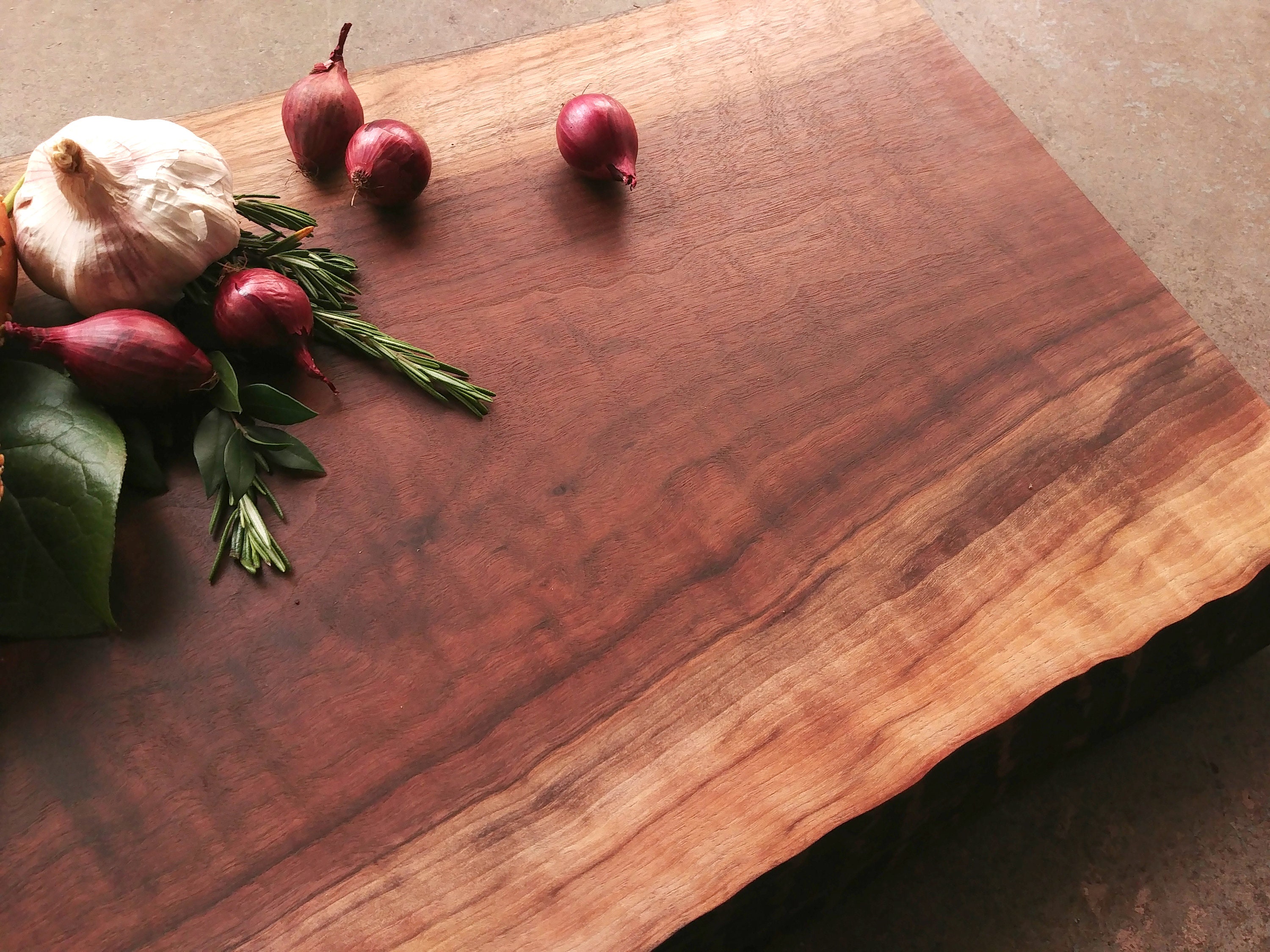 Curly Black Walnut Live Edge Personalized Cutting Board