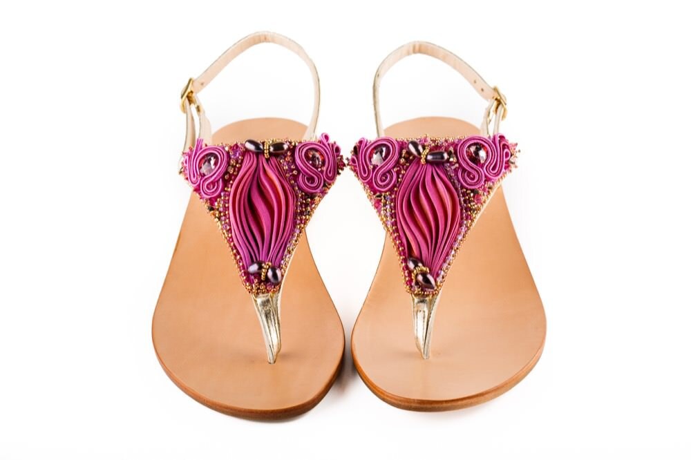 Genuine leather sandals // leather // high quality // silk | Etsy