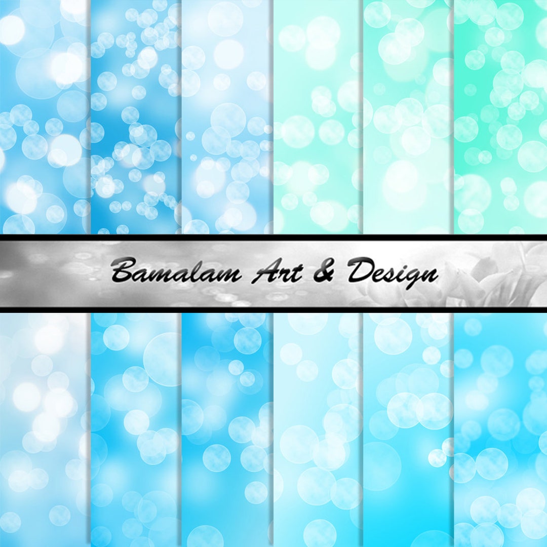 Blue Bubbles Background Bokeh Digital Scrapbook Paper - Etsy