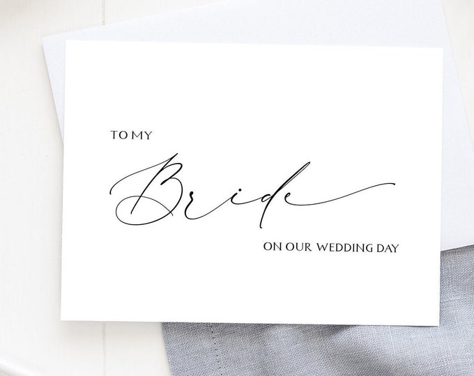 Foil Bride and Groom Letters Wedding Card to My Groom Card | Etsy