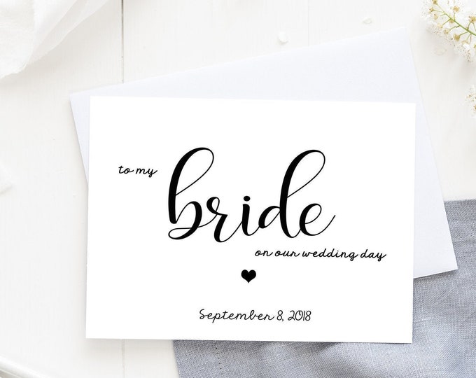 Foil Bride and Groom Letters Wedding Card to My Groom to My - Etsy