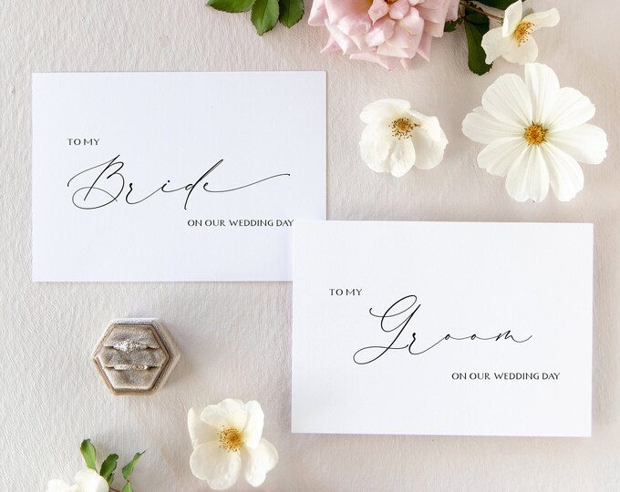 Foil Bride and Groom Letters Wedding Card to My Groom to My - Etsy