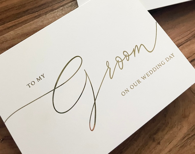 Foil Bride and Groom Letters Wedding Card to My Groom to My - Etsy