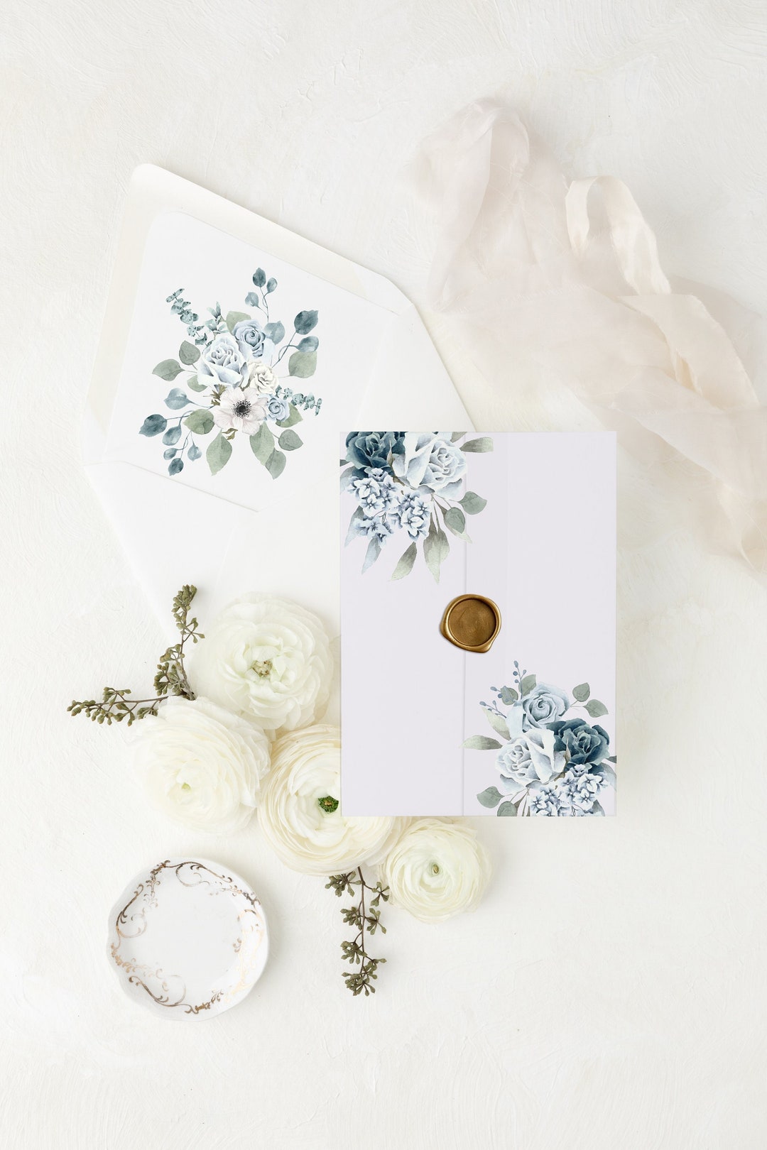 Blue Vellum Invitation Wrap, 5x7 Vellum Wedding Invitation, Rustic ...