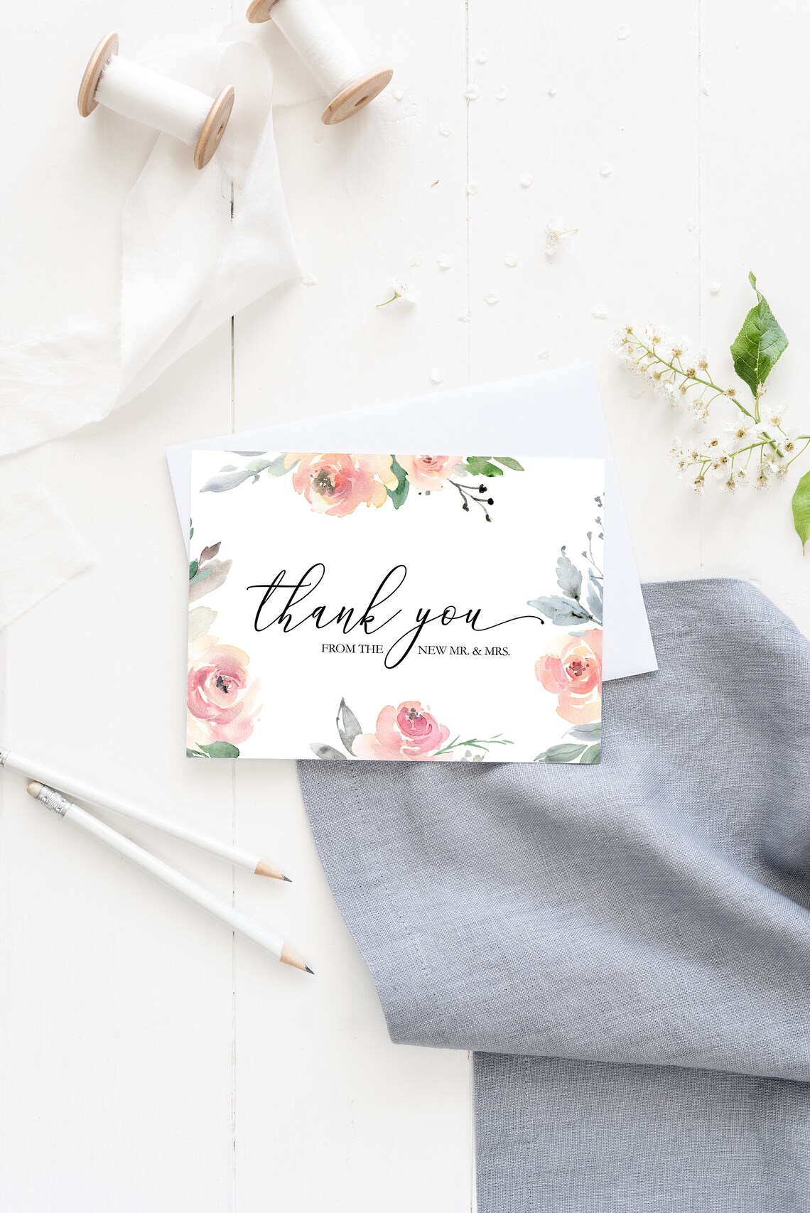 Thank You From the New Mr and Mrs, Mr and Mrs Thank You, Personalized ...
