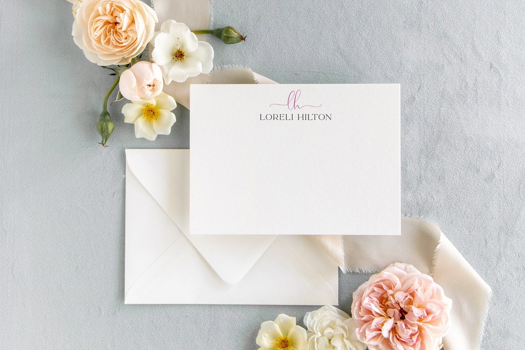 Personalized Note Card Set, Custom Cards, Custom Stationery, Flat Note ...