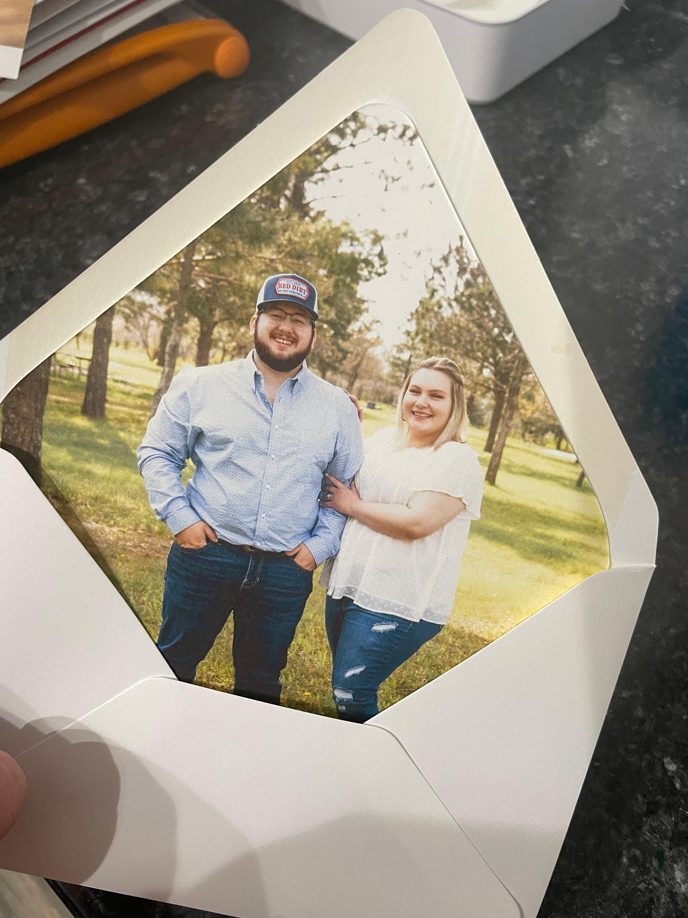 Custom Photo Envelope Liners: A7 Euro Flap Wedding Invitation (set of ...