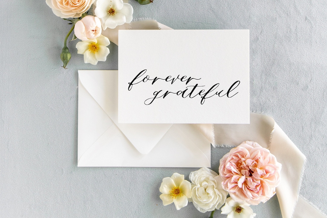 Forever Grateful Card, Thank You Card, Simple Thank You Wedding Gift ...