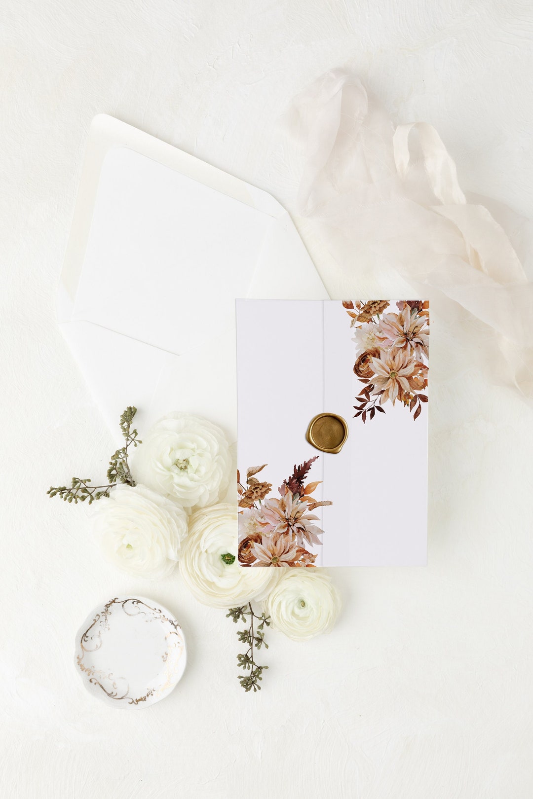 Vellum Wedding Invitations, 5x7 Vellum Jacket, Fall Rustic Vellum Wrap ...