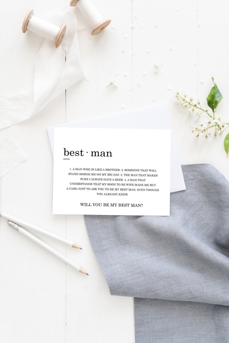 Best Man Proposal Card Definition Proposal Card Will You Be - Etsy
