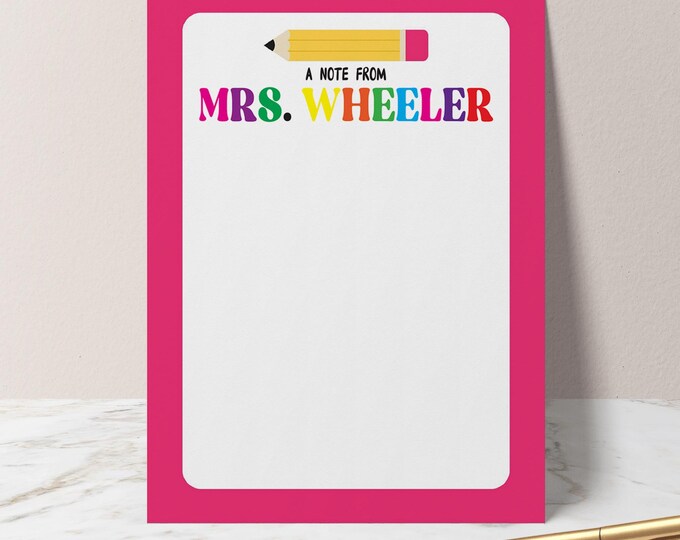 Personalized Notepad Set, Personalized Notepad Teacher, Personalized ...