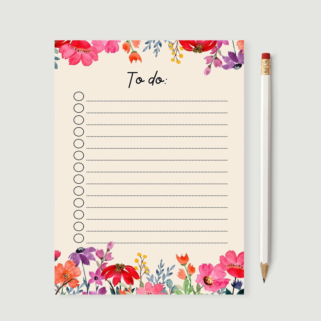 To Do List Notepad Gifts for Her Kitchen Notepad Floral - Etsy
