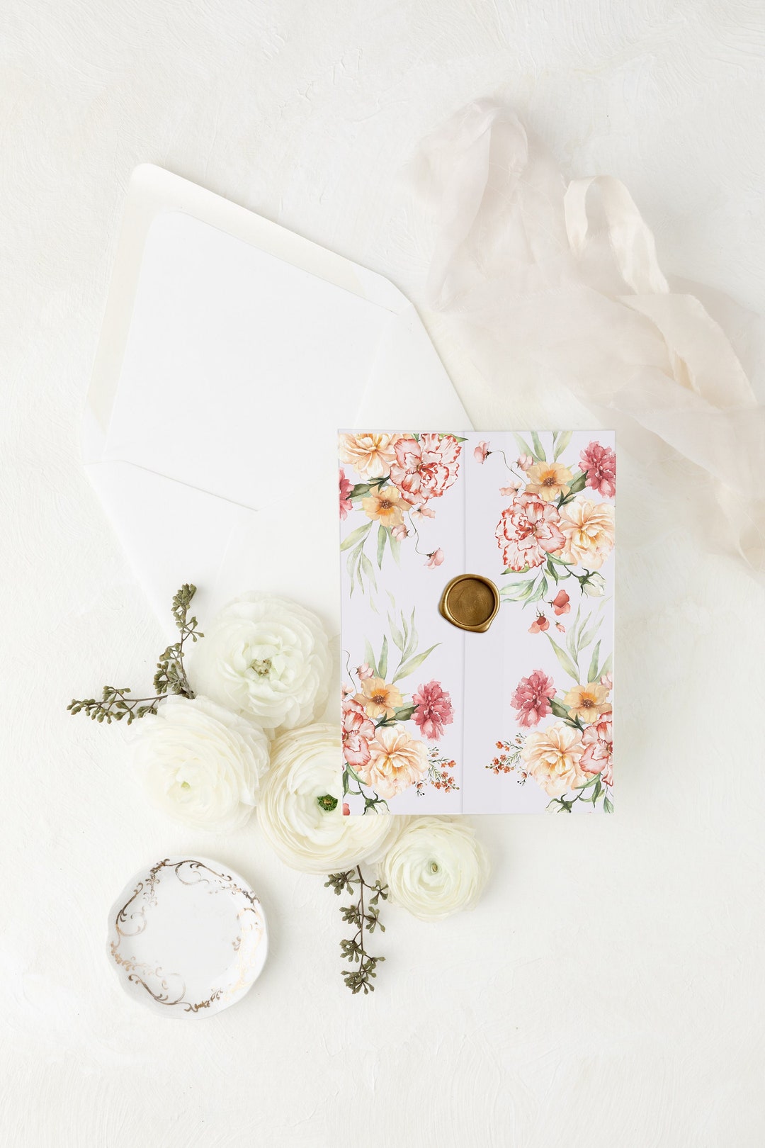 Vellum Invitation Wrap, Pink Spring Vellum Jacket, 5x7 Vellum Wedding ...