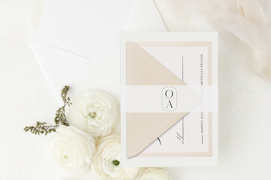 Personalized Belly Bands, Vellum Belly Band for 5 X 7 Invitations ...