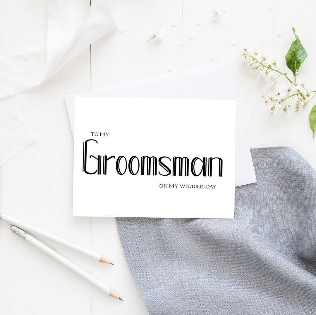 To My Groomsman Card, Wedding Day Groomsmen Card, Notes for Groomsmen ...