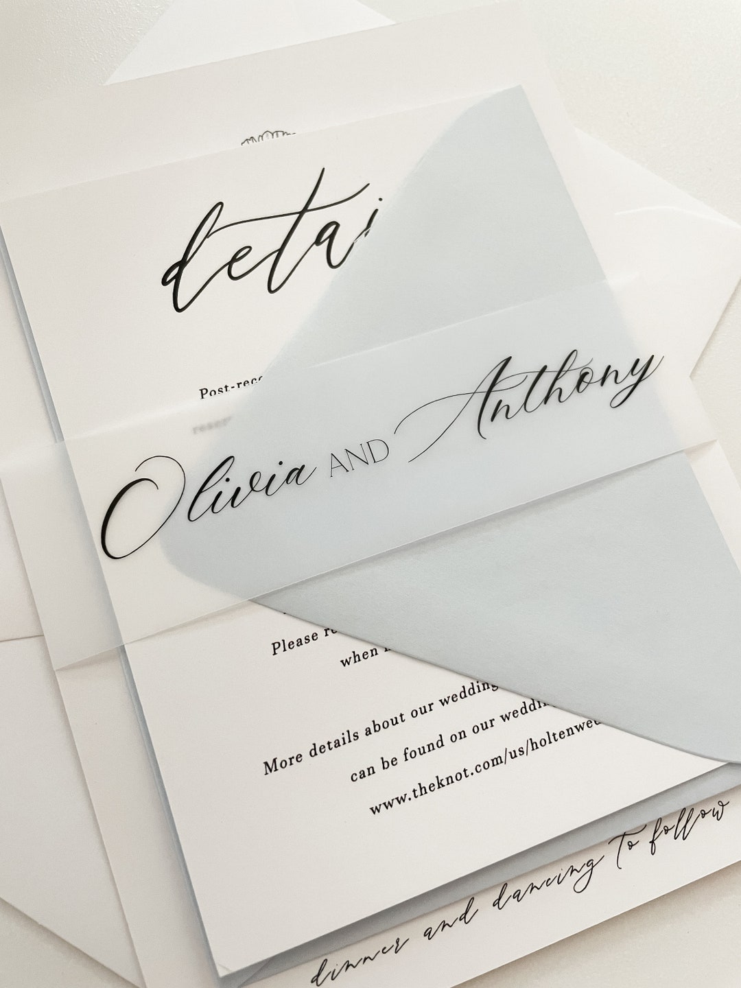 Vellum Belly Band for Wedding Invitation, Translucent Invitation Wrap ...