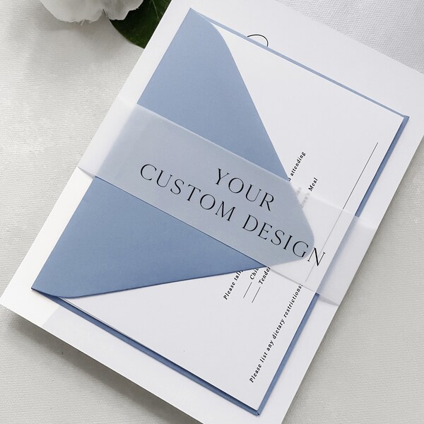 Vellum Invitations - Etsy