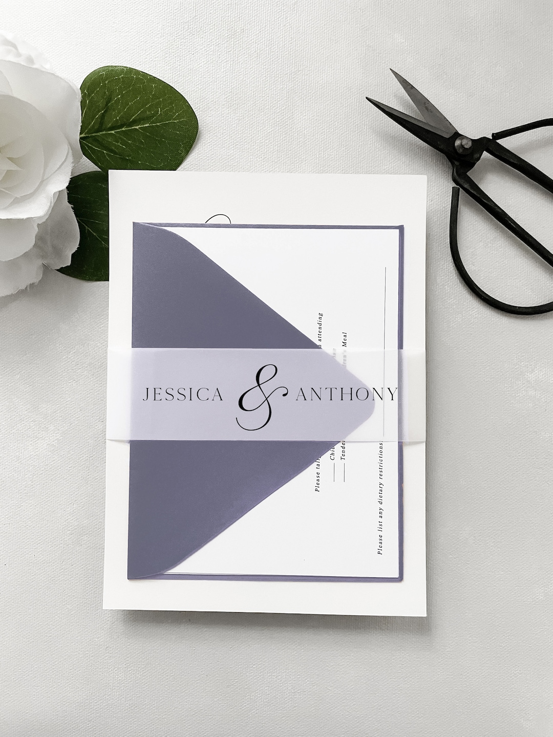 Custom Vellum Bellyband for Wedding Invitations, Translucent Belly Band ...
