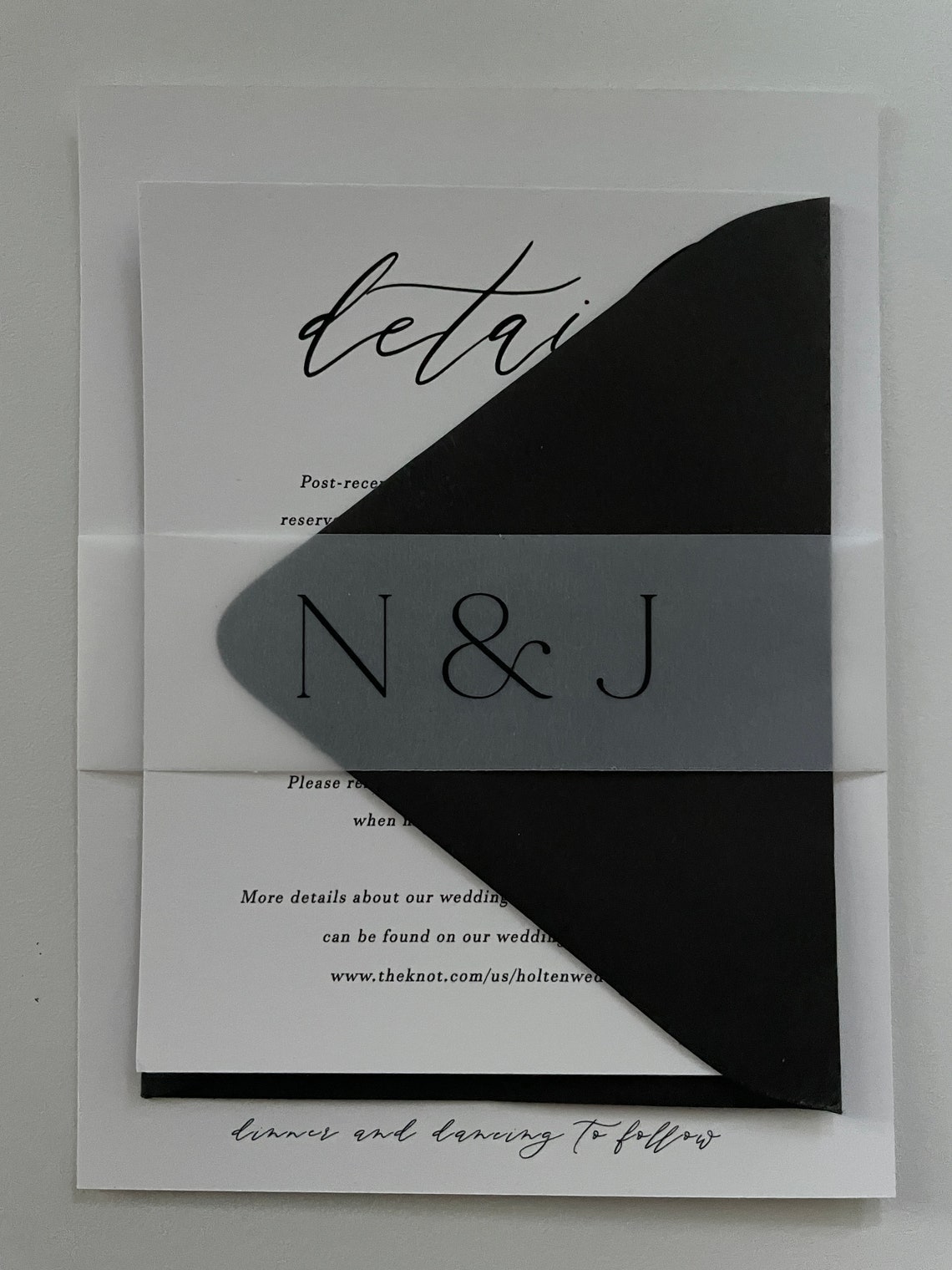 Personalized Vellum Belly Band, Custom Initials, Transparent Invitation ...
