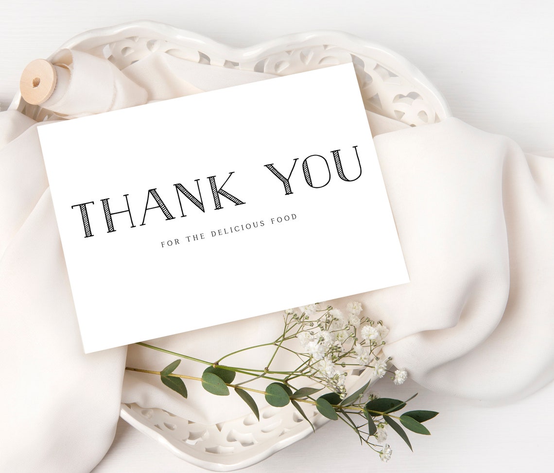 Thank You for the Delicious Food Card Wedding Card Caterer | Etsy