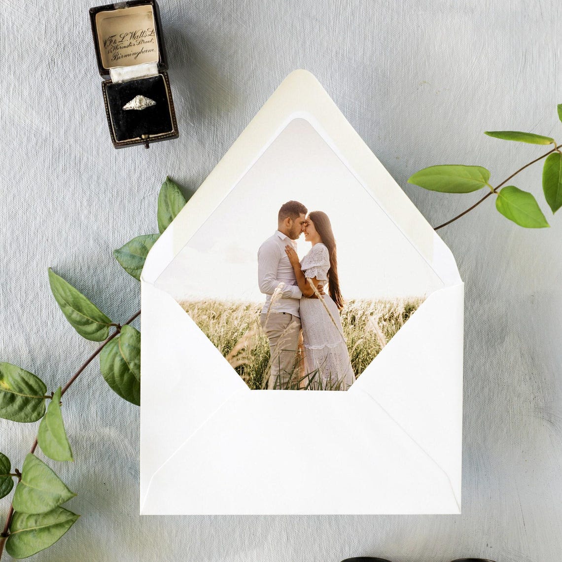 Custom Photo Envelope Liners: A7 Euro Flap Wedding Invitation (set of ...
