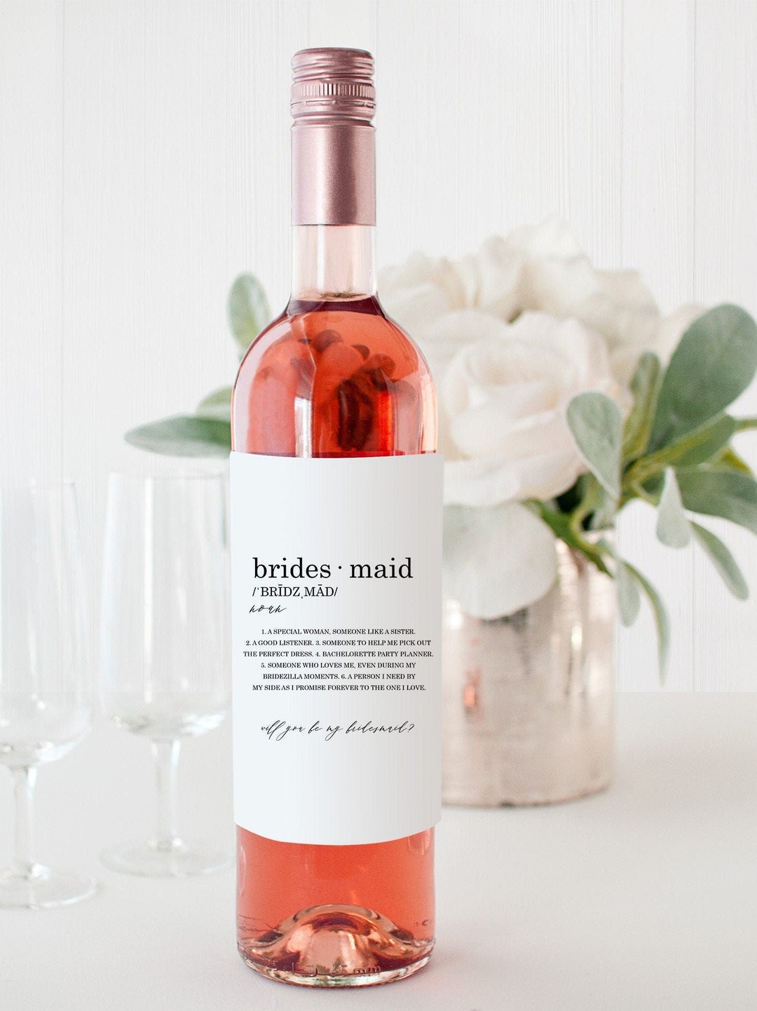 Bridesmaid Definition Wine Label, Wine Bridesmaid Label, Will You Be My ...