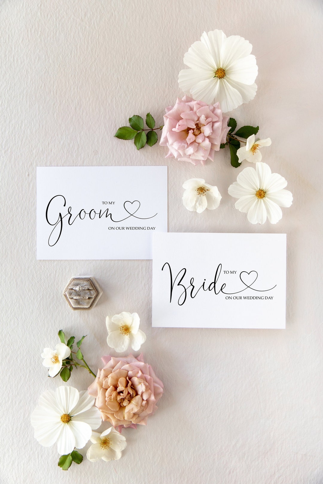 Bride and Groom Letters, Set of Wedding Cards to Bride and Groom Before ...