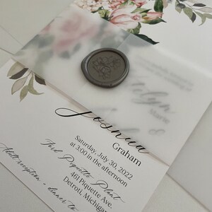 5x7 Vellum Band Wedding Invitations, Translucent Belly Band, Vellum ...