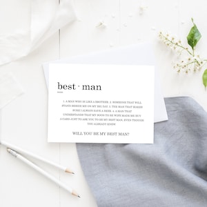 Best Man Proposal Card, Definition Proposal Card, Will You Be My Best ...