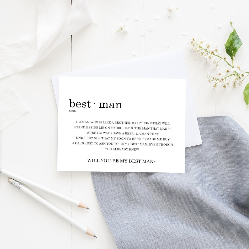 Best Man Proposal Card Definition Proposal Card Will You Be - Etsy