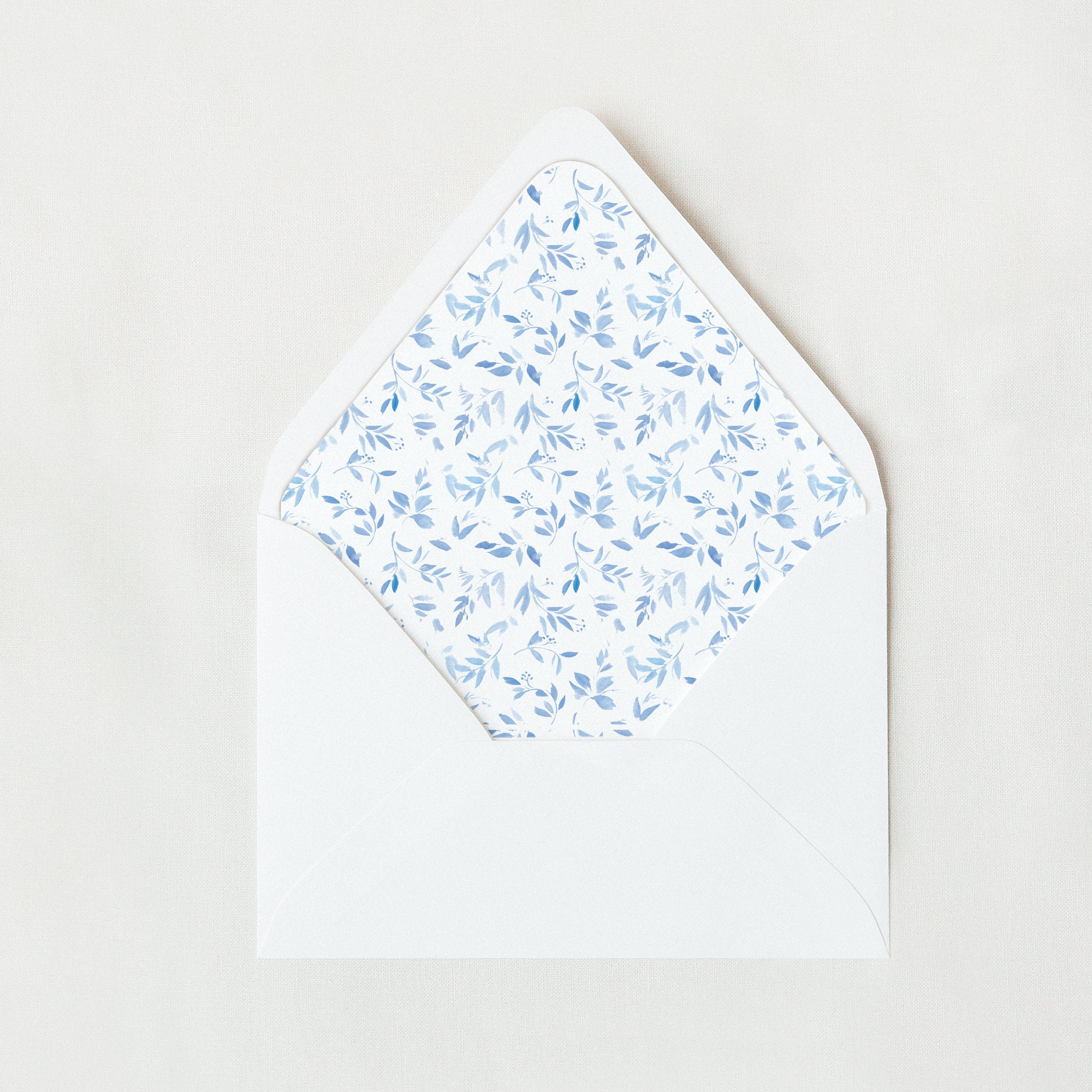 Dusty Blue Floral Wedding Envelope Liner Pack, Custom Blue Envelope ...