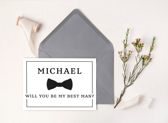 Best Man Proposal Card Will You Be My Best Man Card Best Man - Etsy