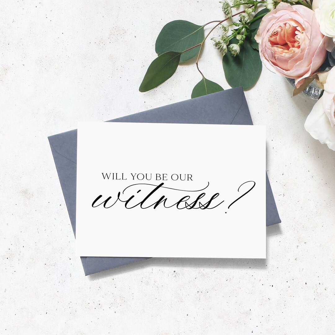 Will You Be Our Witness Card, Witness Wedding Card, Be Our Witness Card ...