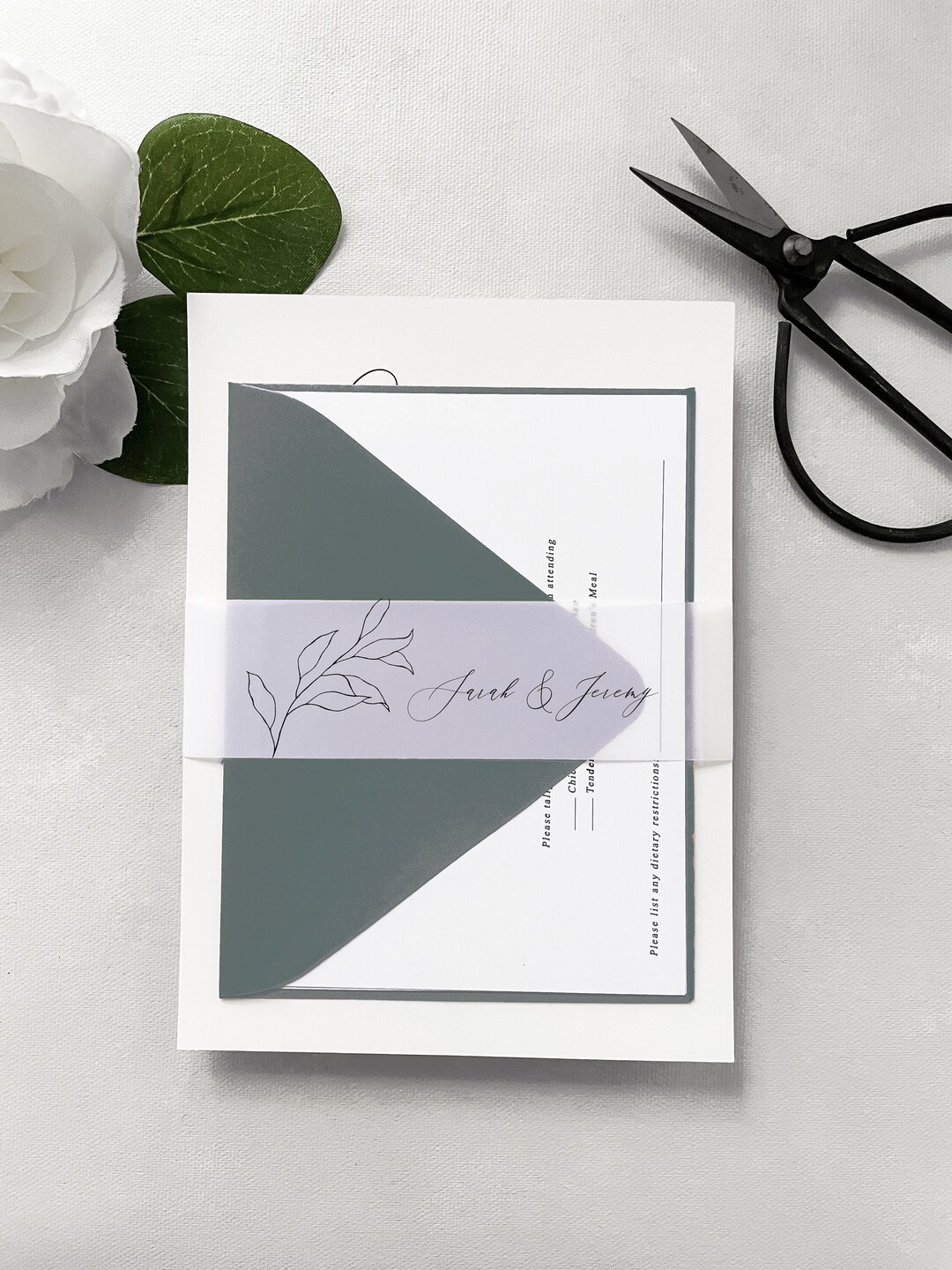 Custom Belly Band for Wedding Invitations, Vellum Jacket for Invites ...