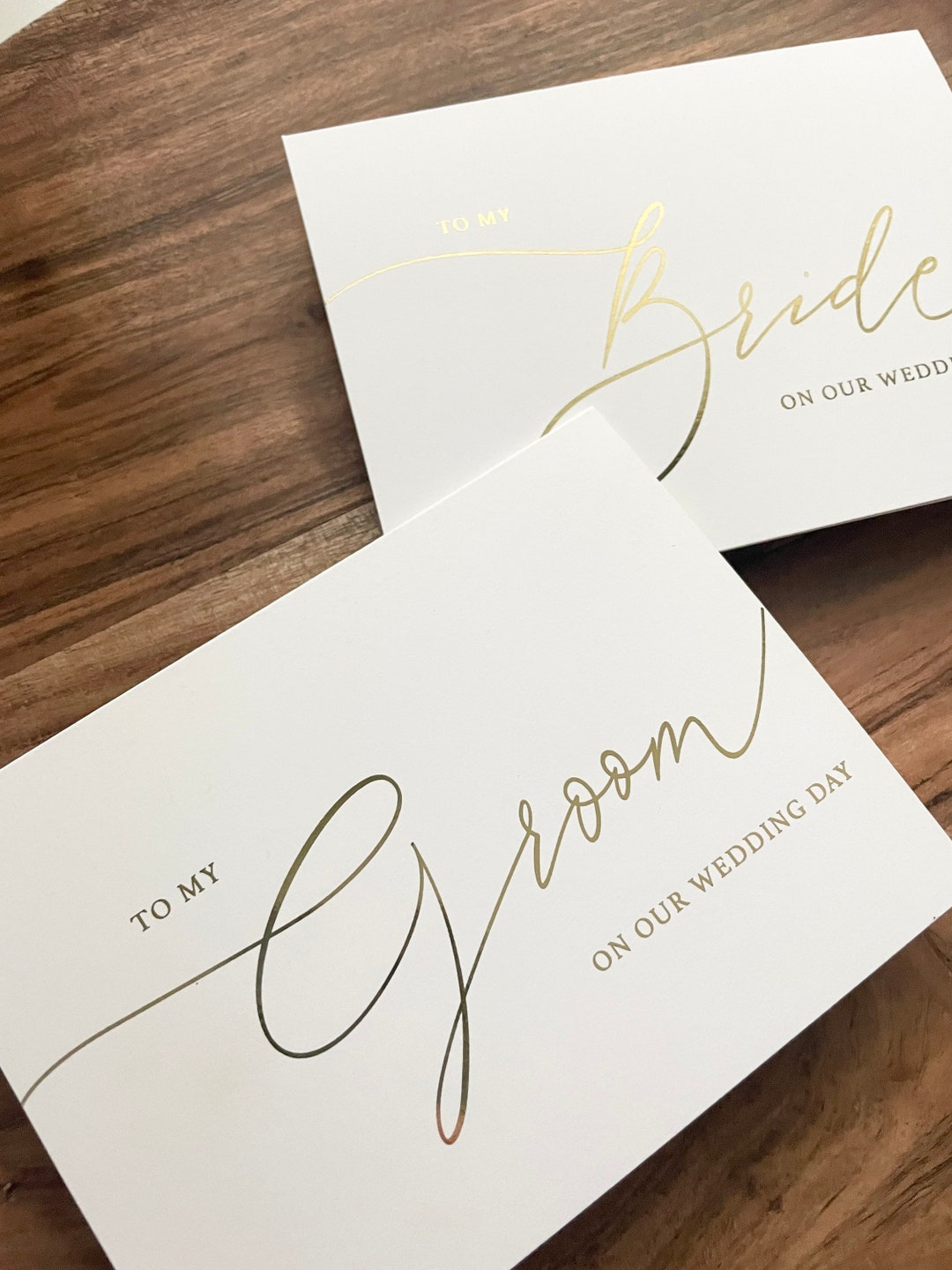 Foil Card to Bride and Groom X2 Pack, Wedding Card to My Groom, Card to ...