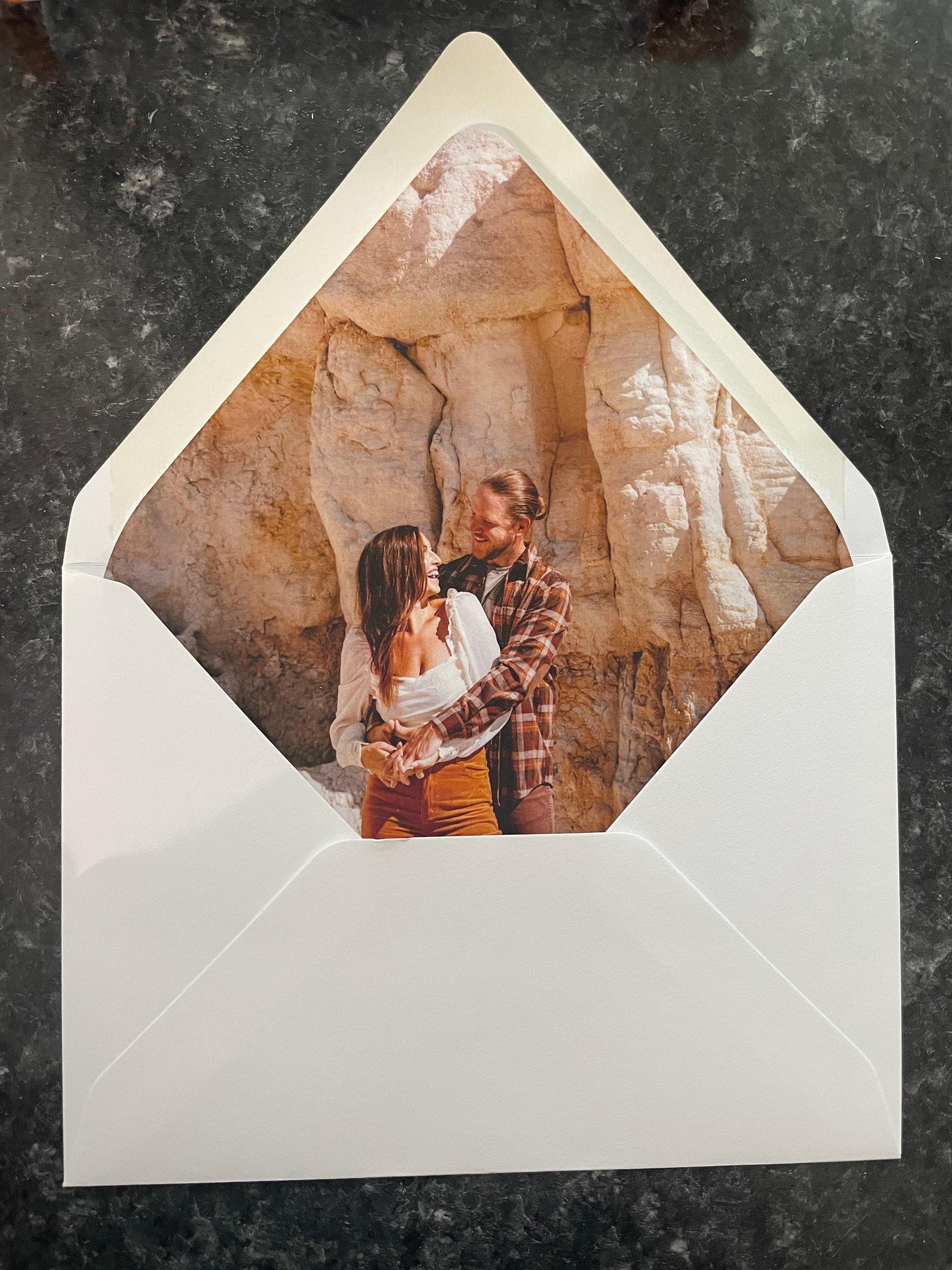 Custom Photo Envelope Liners: A7 Euro Flap Wedding Invitation (set of ...