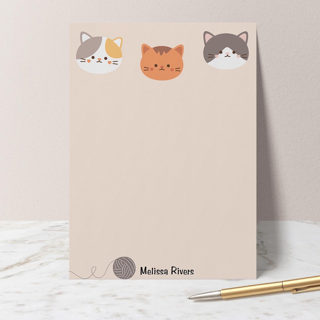 Cat Notepad, Personalized Notepad, Notepads With Name, Gifts for Her ...