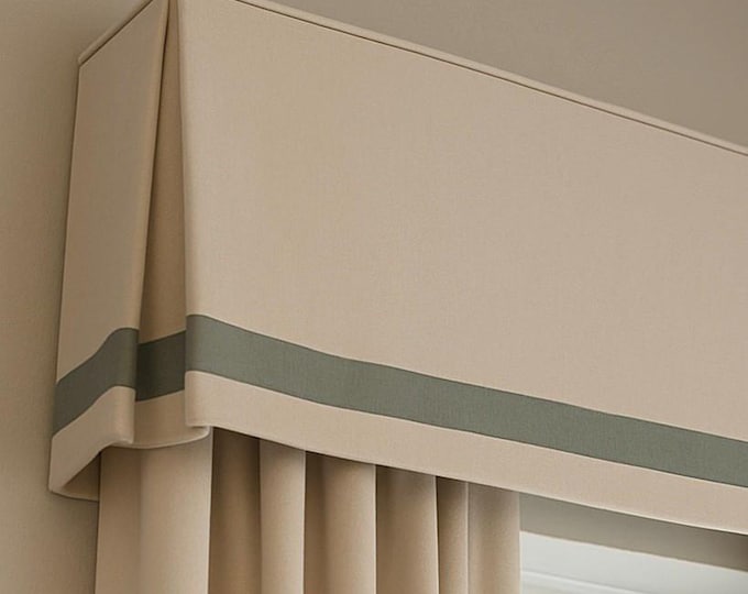 Custom Structured Pleat Valance, Pleated Valance With Decorative Trim ...