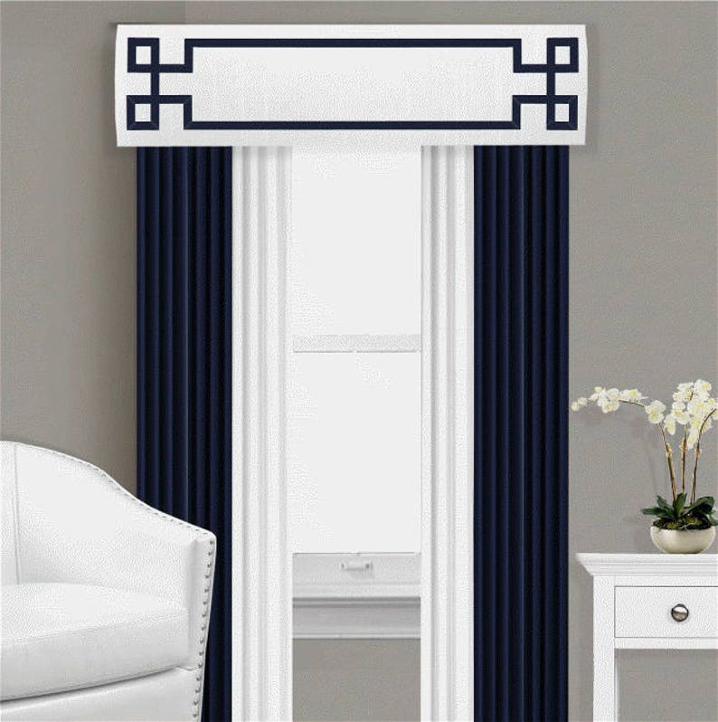 Greek Key Valance Cornice Board Pelmet Box Window Treatment in - Etsy